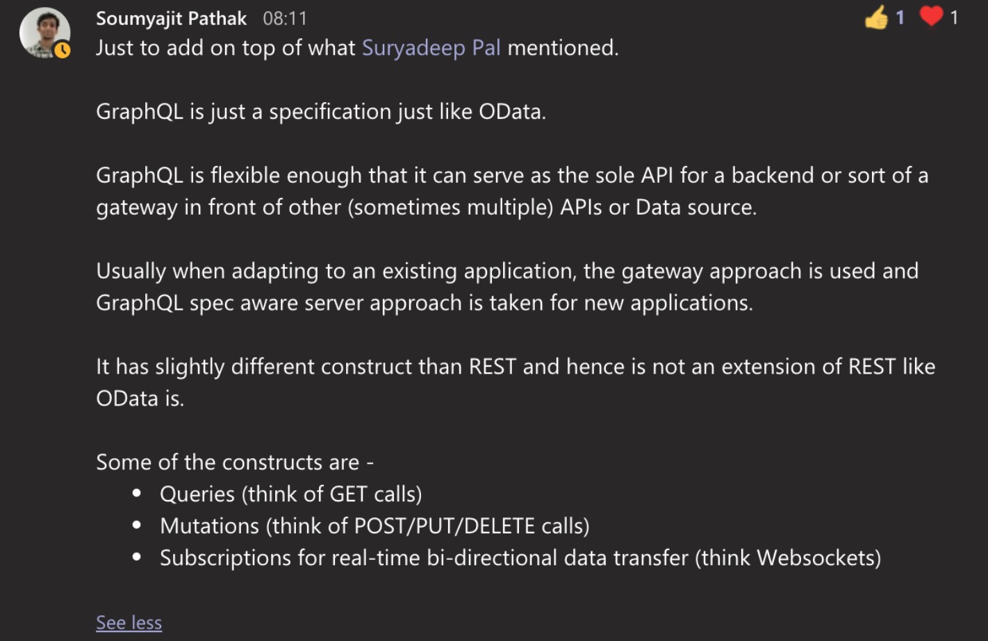 How I learnt what GraphQL exactly is over a Teams chat